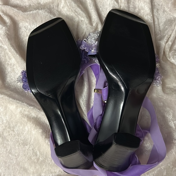 San Miguel Shoe | Shoes | San Miguel Purple Sandals Heels With Ribbons ...